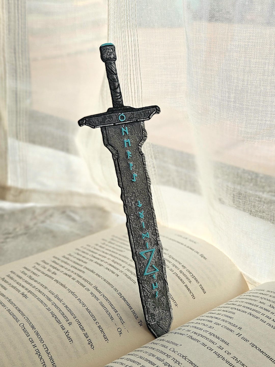 Runic Blade Bookmark – Mythic 3D Printed Fantasy Sword Book Accessory ...