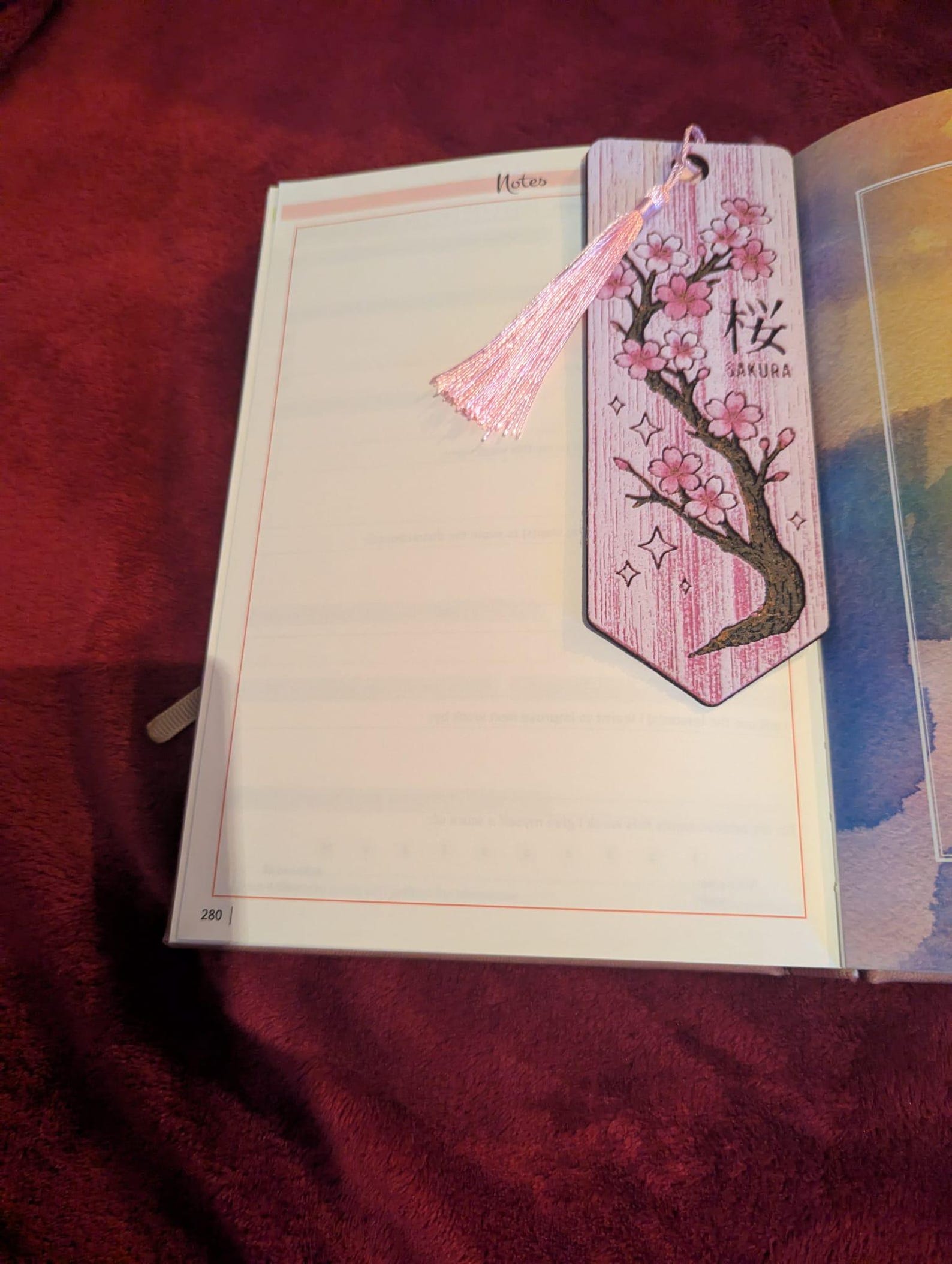 3D Printed Sakura Bookmark: Japanese Cherry Blossom With Pink Tassel - Etsy