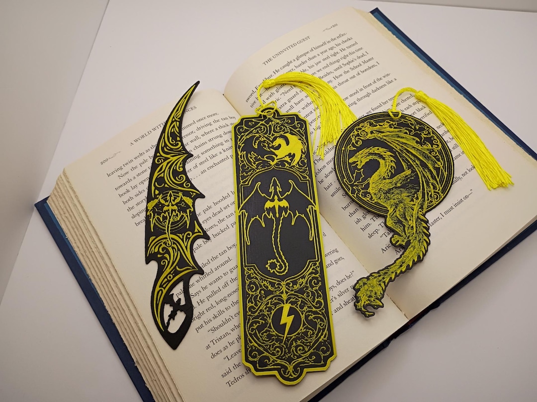 Arcane Dragon Relics Bookmark Set – Fantasy 3D Printed Dragon & Rune ...