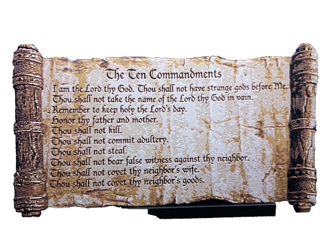 Ten Commandments Scroll – 3D Printed Scripture Display With Stand - Etsy