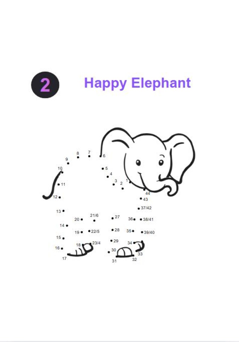 Dot to Dot Connect the Dots Animal Pages, Printable Preschool Worksheet ...