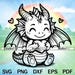 Happy Dragon With Heart SVG for Cricut Silhouette or Laser Engraving ...