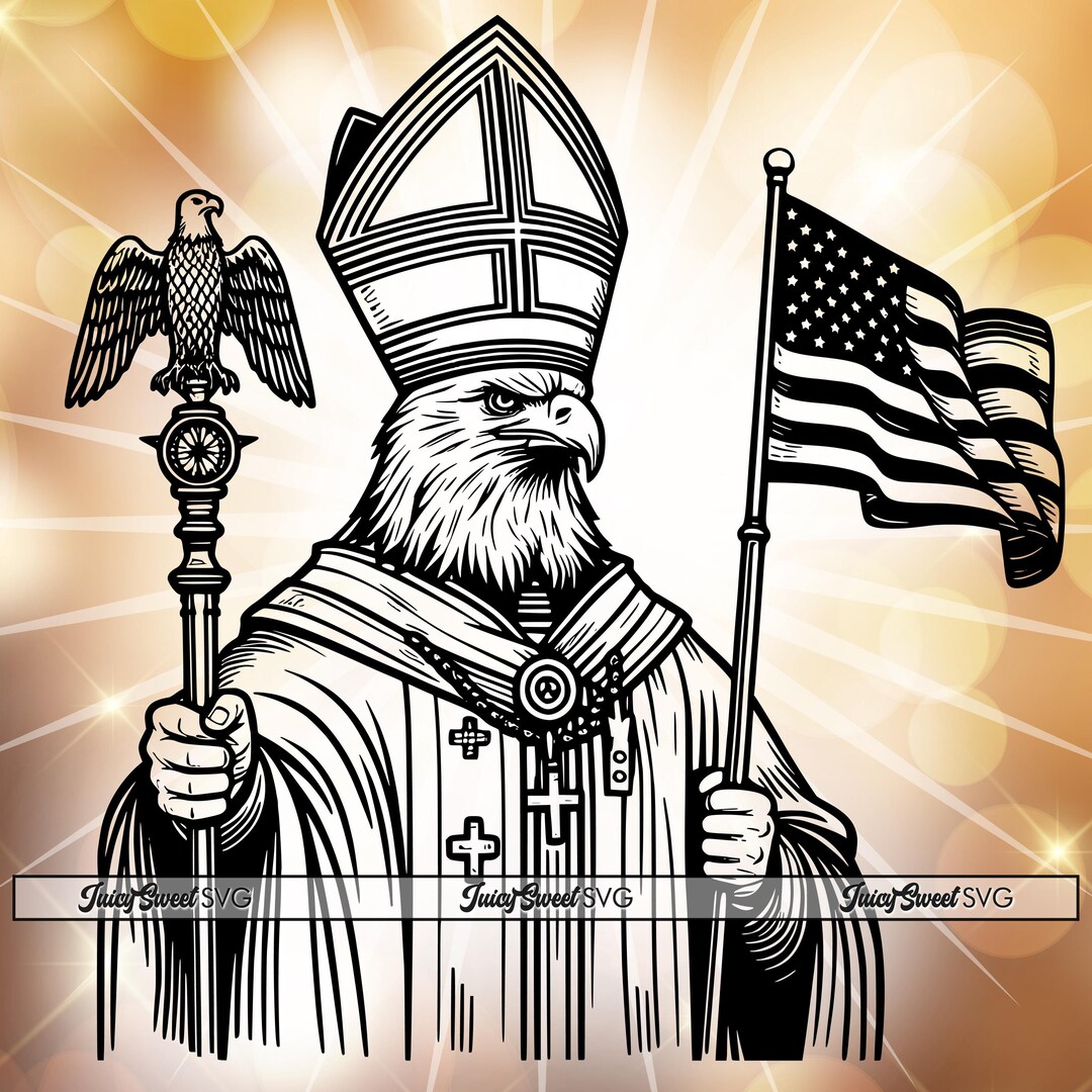 American Bald Eagle Pope SVG Outline Design for Cricut or Laser ...