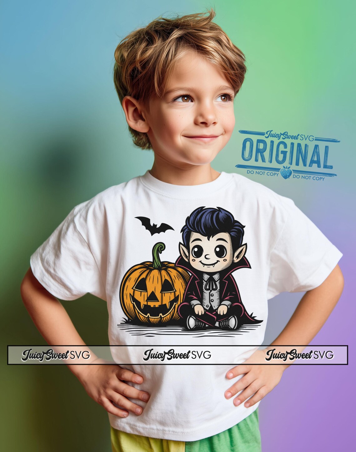 Vampire Boy With Halloween Pumpkin Digital Download SVG Design for ...