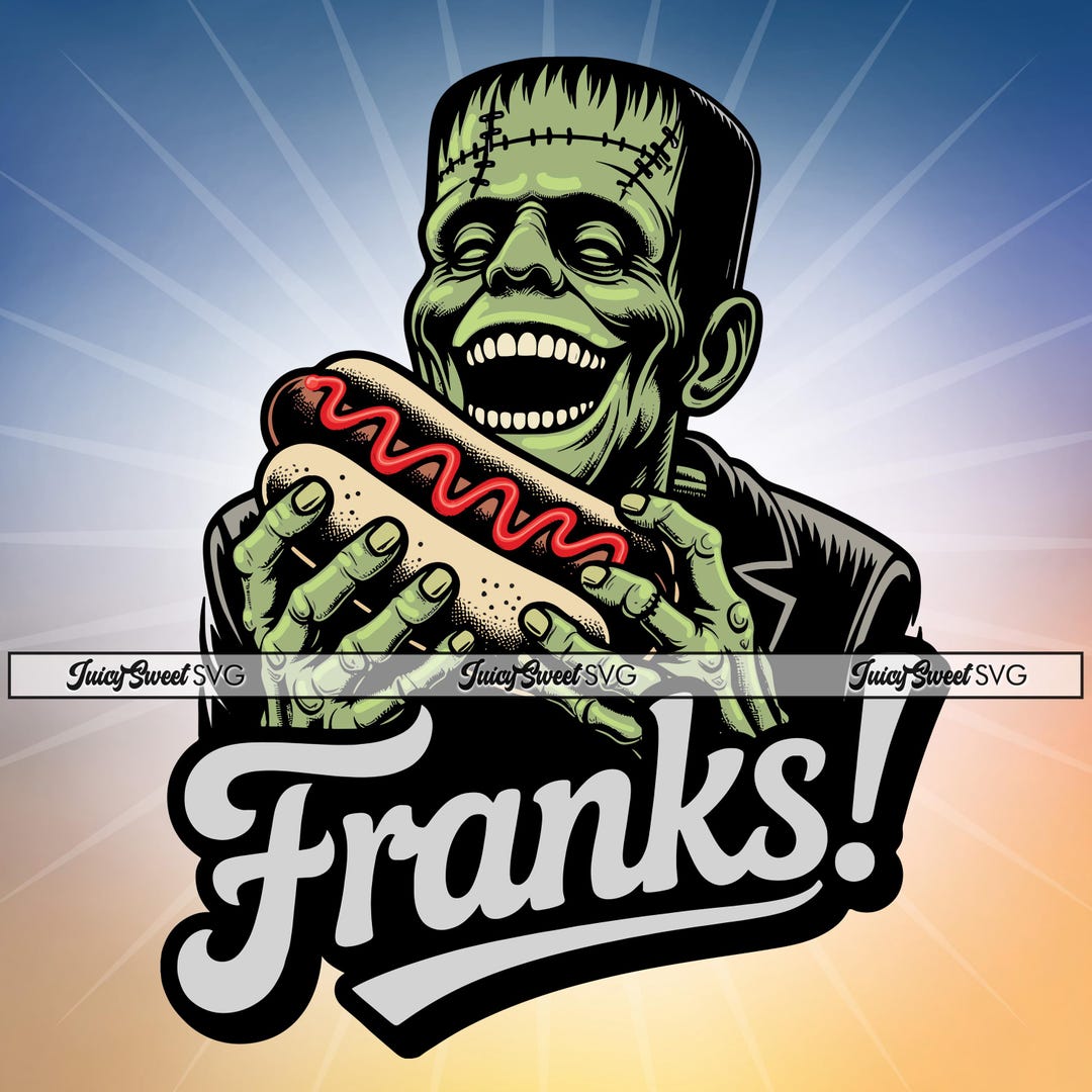 Franks! Frankenstein Monster With Hot Dog SVG Design for Cricut T-shirt ...