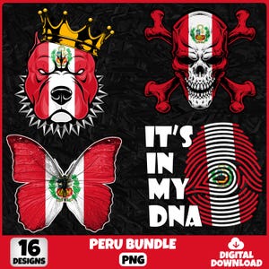 Peru PNG Bundle | 16 Designs Patriotic Peruvian | Sublimation Clipart ...