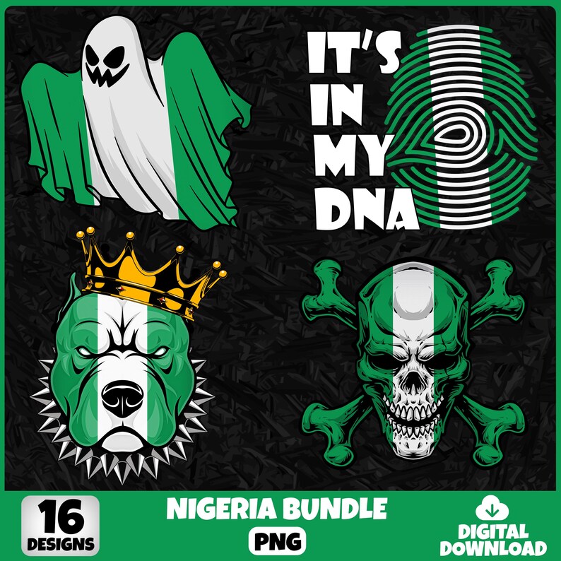 Nigeria PNG Bundle | 16 Designs Patriotic Nigerian | Sublimation ...