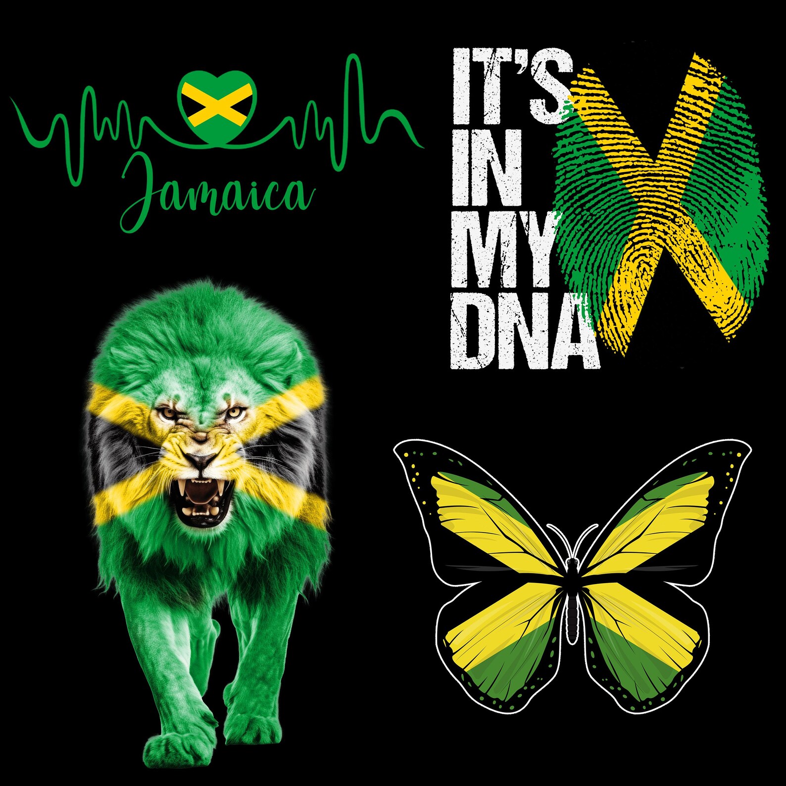 Jamaica PNG Bundle | 16 Designs Patriotic Jamaican | Sublimation ...