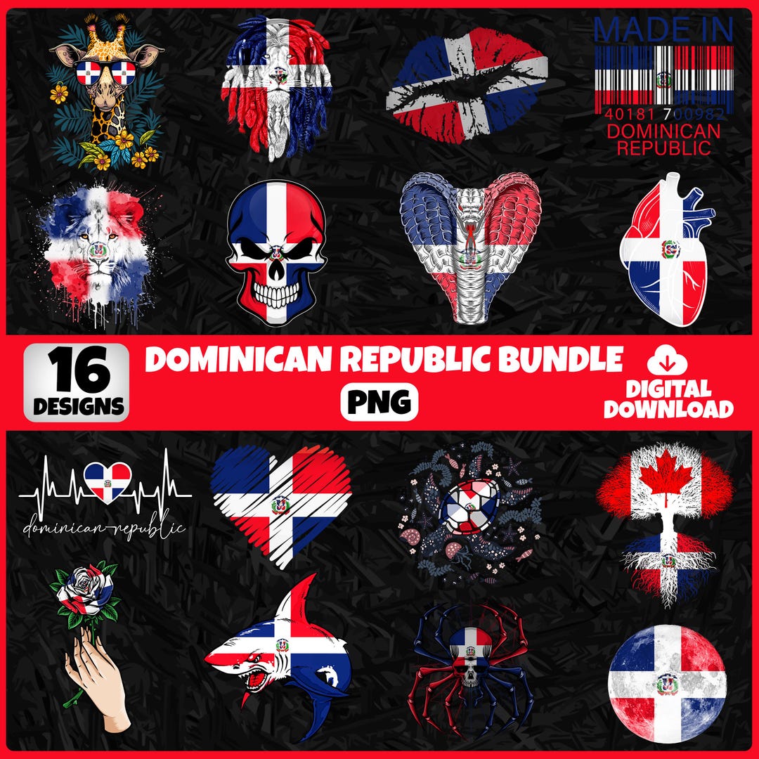 Dominican Republic PNG Bundle | 16 Designs Patriotic Dominican ...