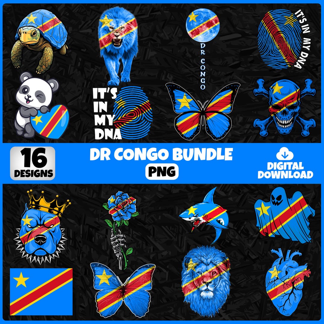 Dr Congo PNG Bundle | 16 Designs Patriotic Dr Congo | Sublimation ...