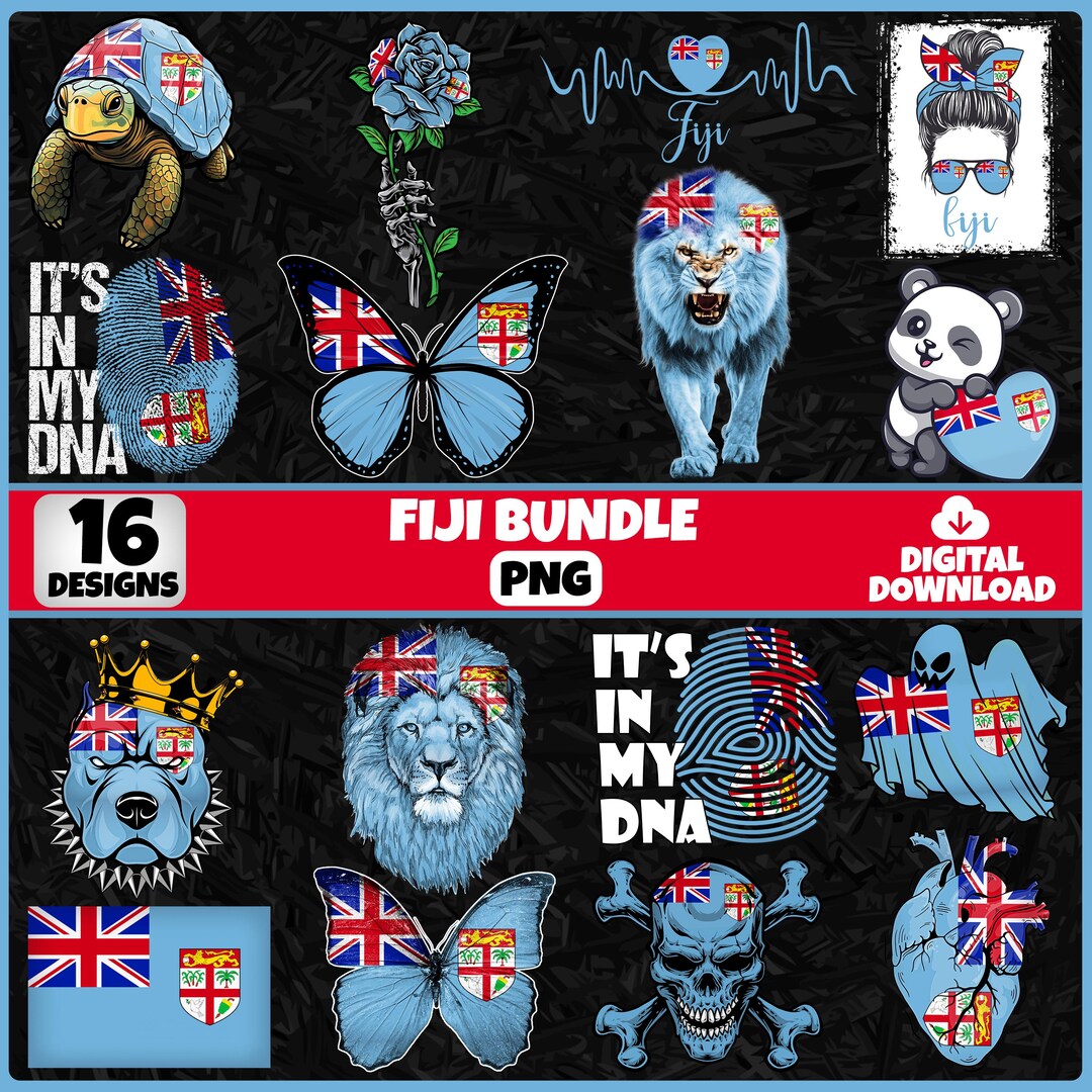 Fiji PNG Bundle | 16 Designs Patriotic Fijian | Sublimation Clipart ...