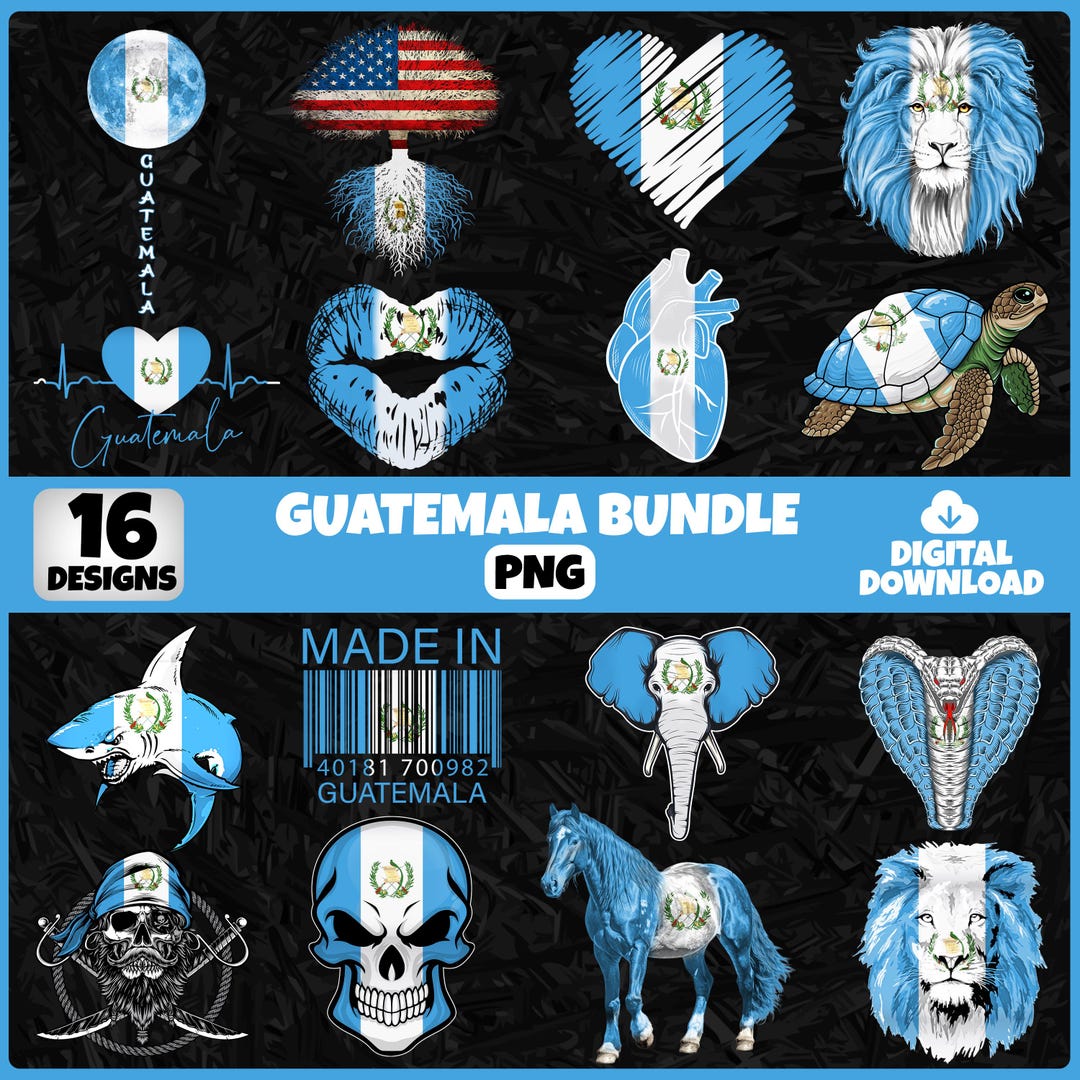 Guatemala PNG Bundle | 16 Designs Patriotic Guatemalan | Sublimation ...
