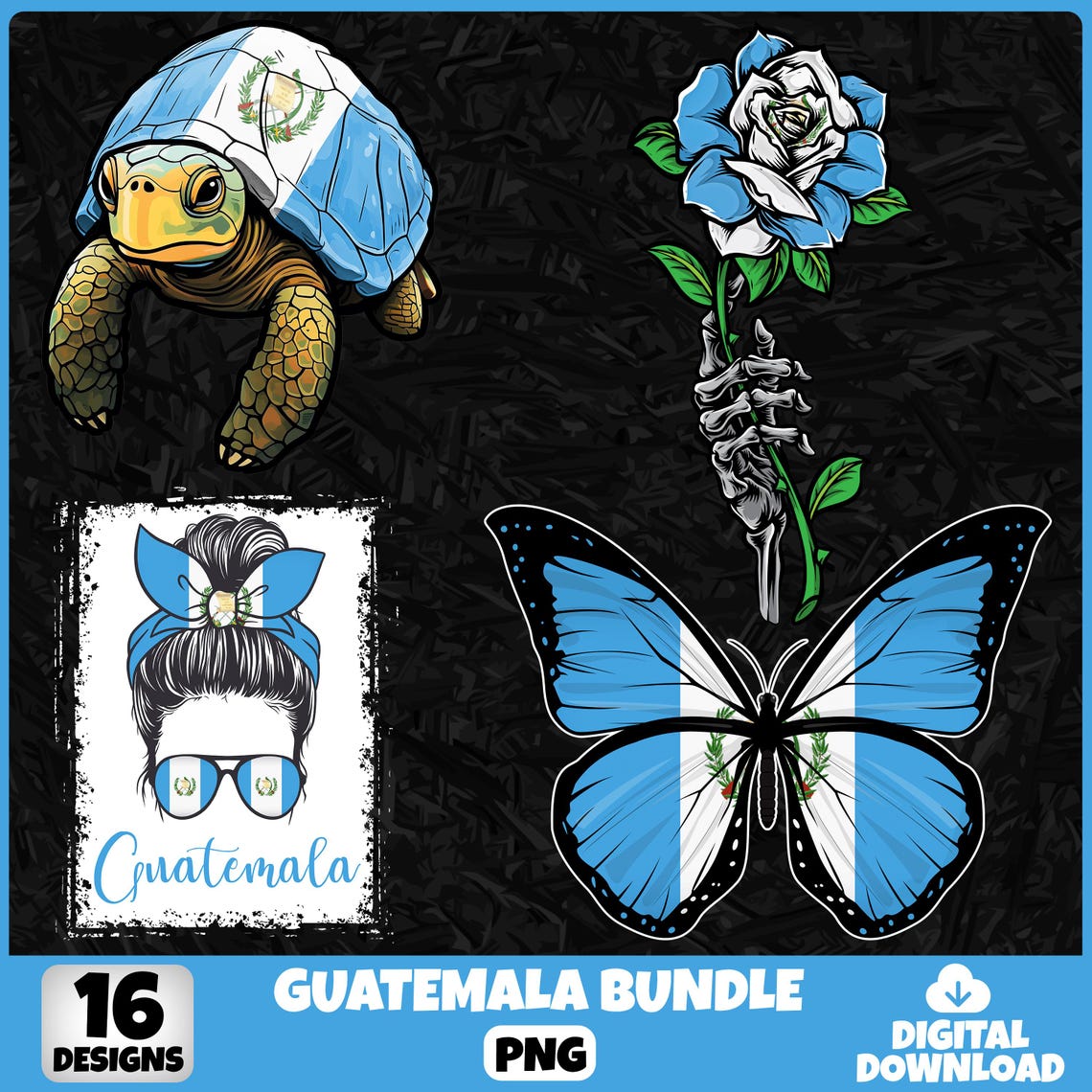 Guatemala PNG Bundle | 16 Designs Patriotic Guatemalan | Sublimation ...