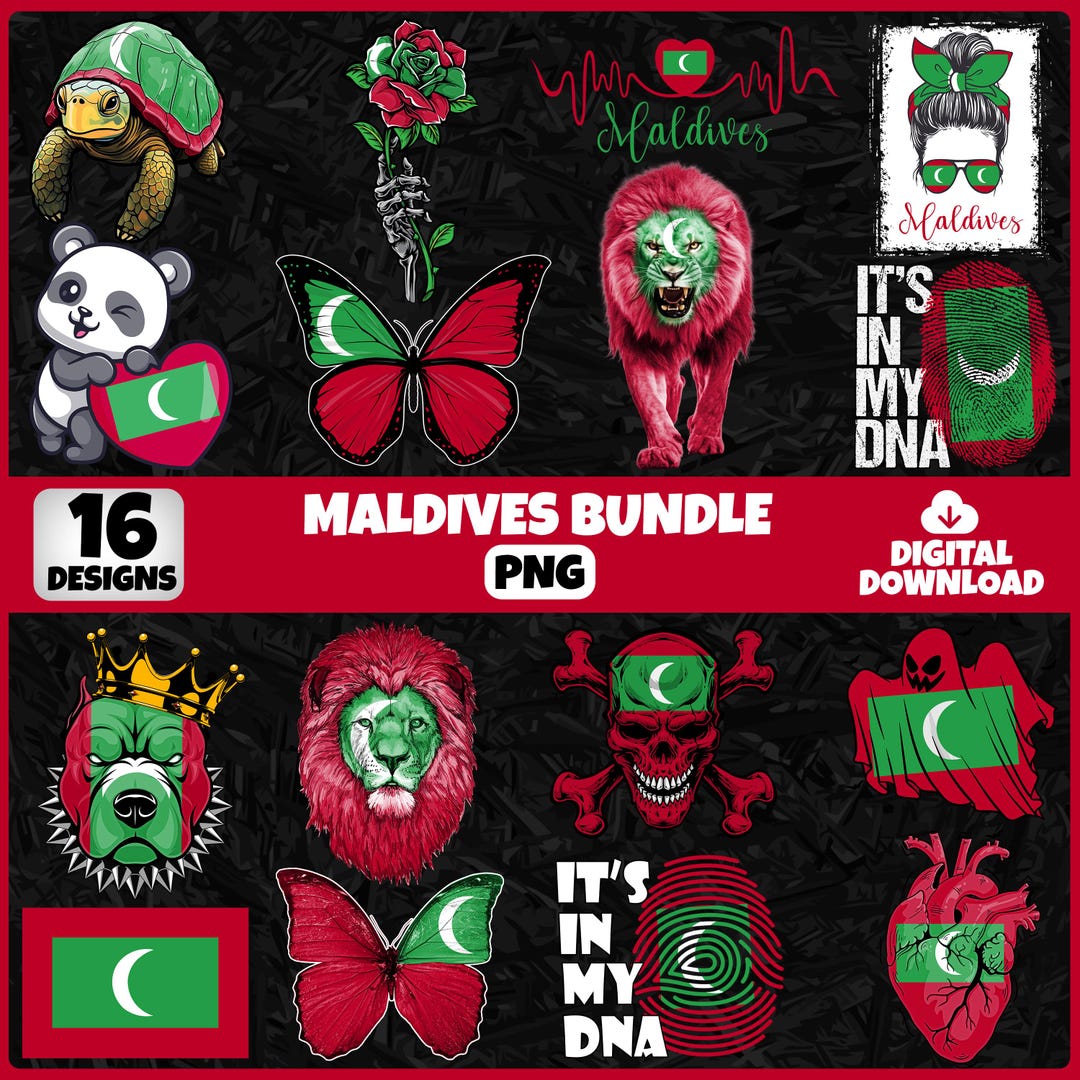 Maldives PNG Bundle | 16 Designs Patriotic Maldivian | Sublimation ...