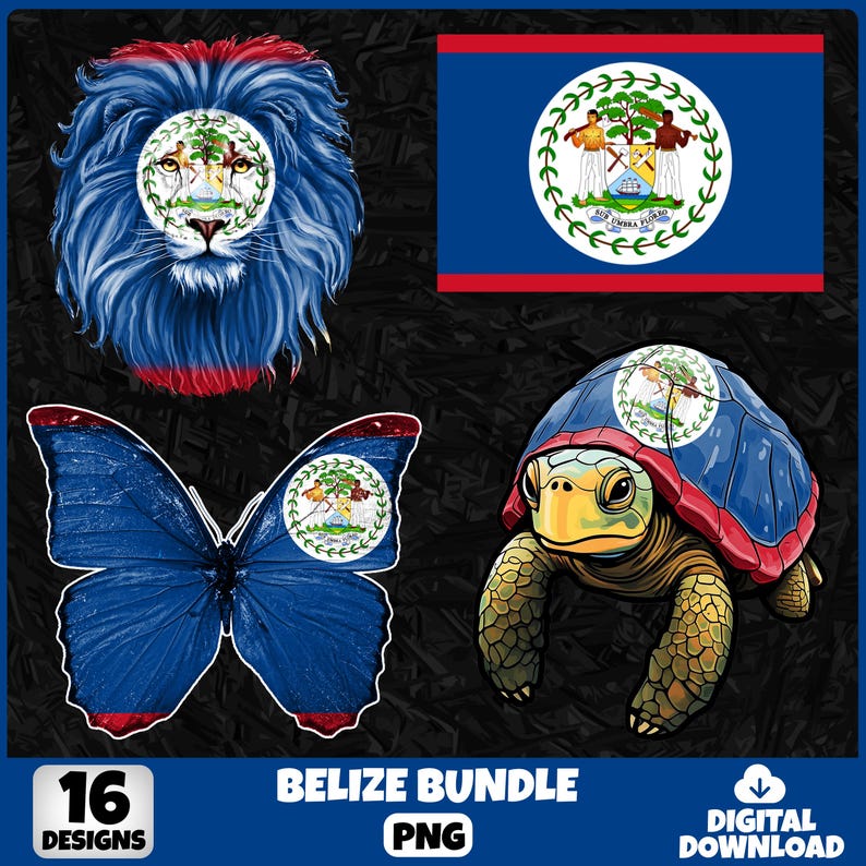 Belize PNG Bundle | 16 Designs Patriotic Belizean | Sublimation Clipart ...