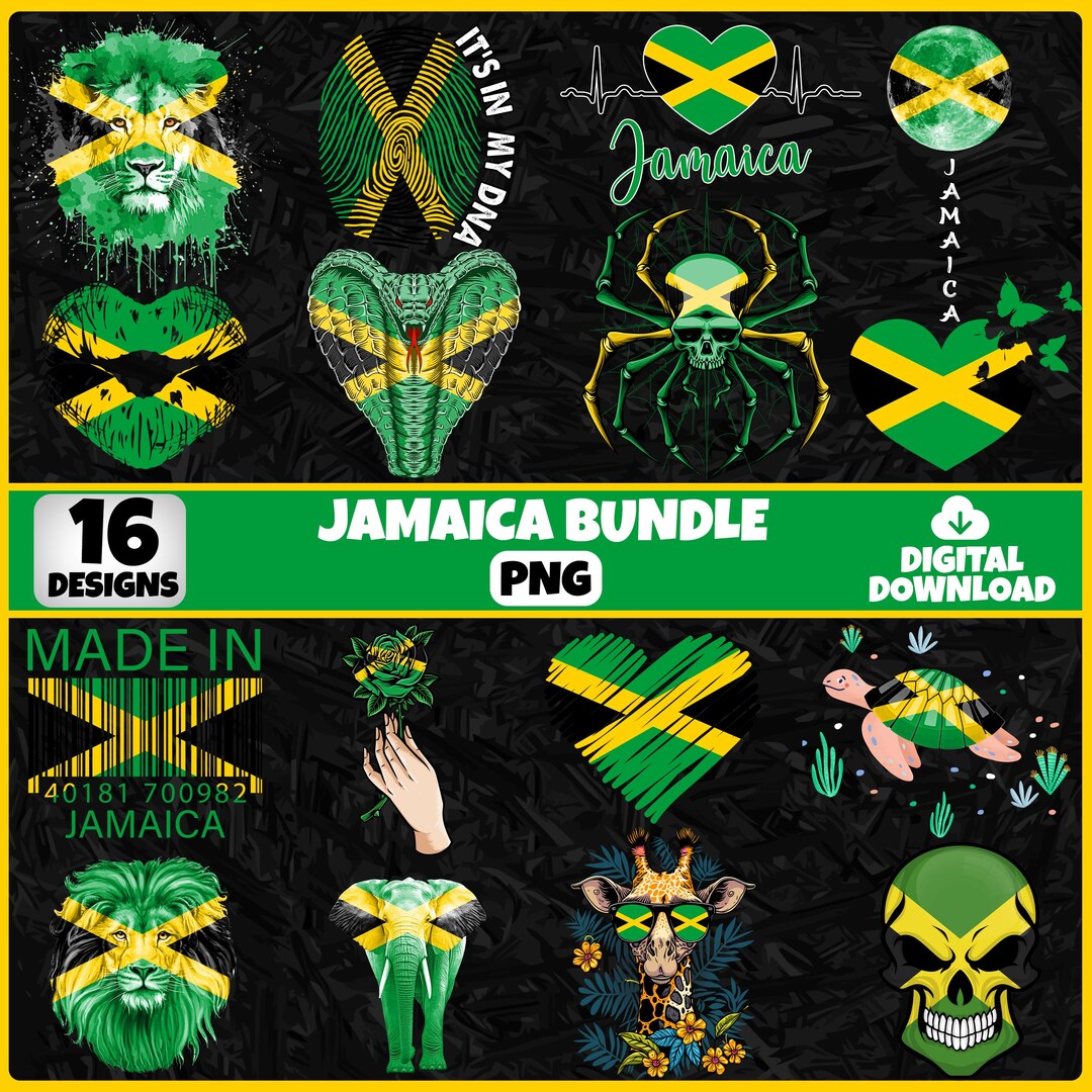 Jamaica PNG Bundle | 16 Designs Patriotic Jamaican | Sublimation ...