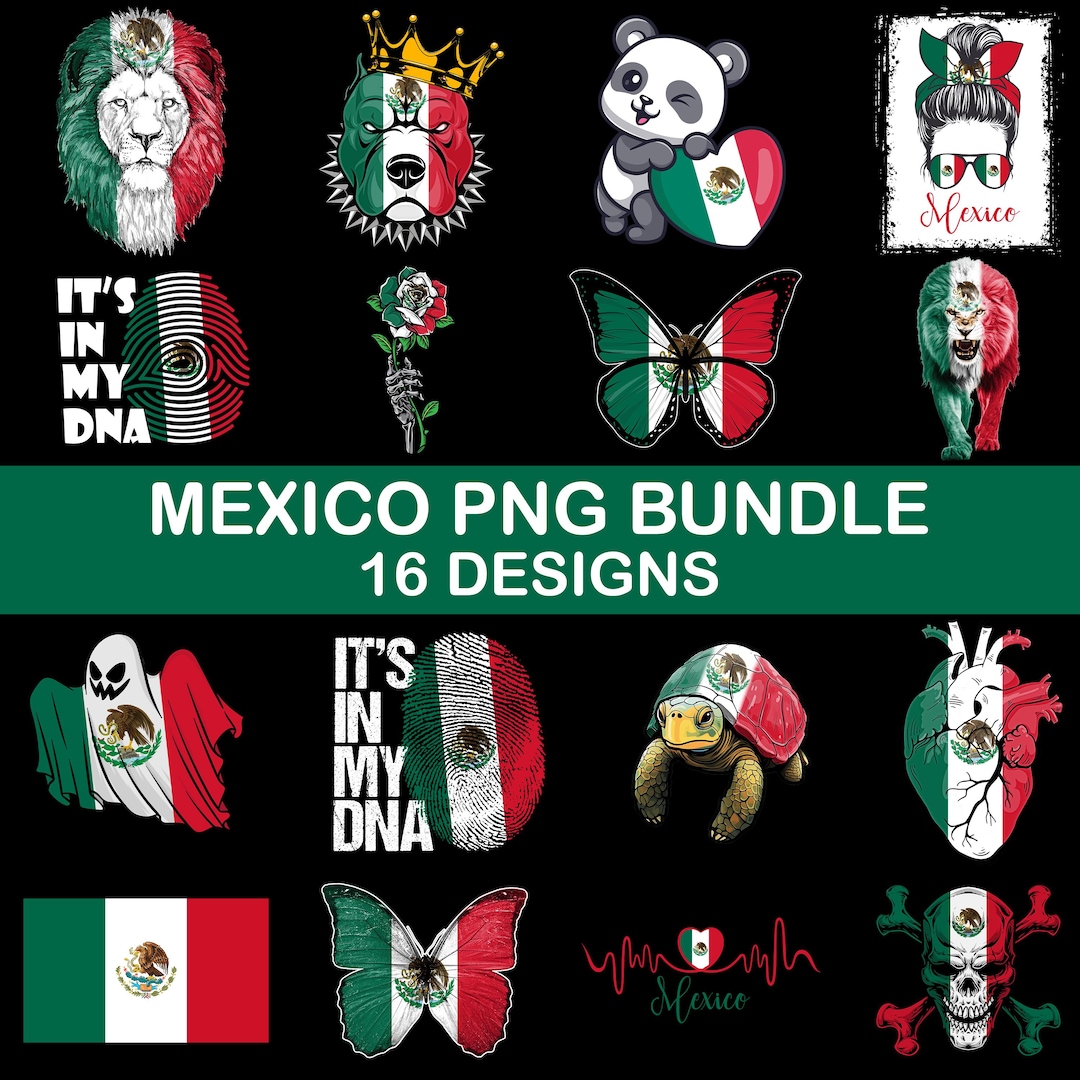 Mexico PNG Bundle | 16 Designs Patriotic Mexican | Sublimation Clipart ...