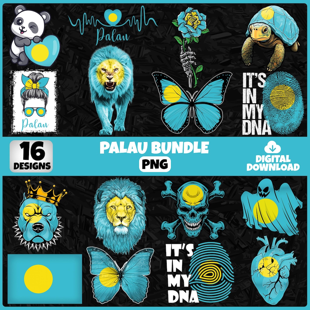 Palau PNG Bundle: 16 Patriotic Palauan Designs - Sublimation Clipart ...