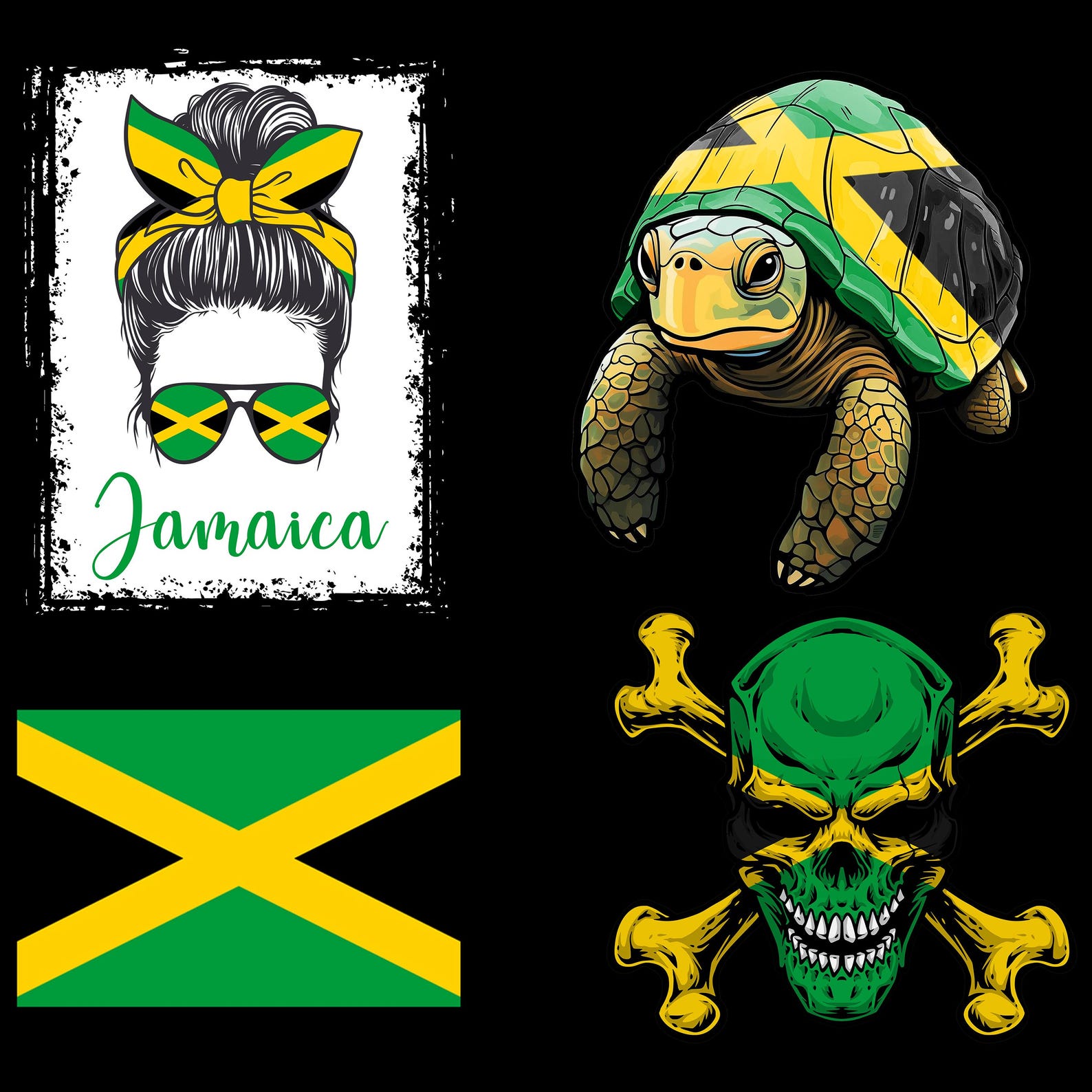 Jamaica PNG Bundle | 16 Designs Patriotic Jamaican | Sublimation ...