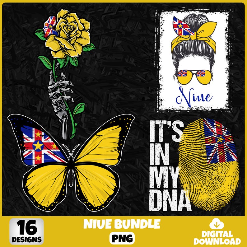 Niue PNG Bundle | 16 Designs Patriotic Niuean | Sublimation Clipart ...