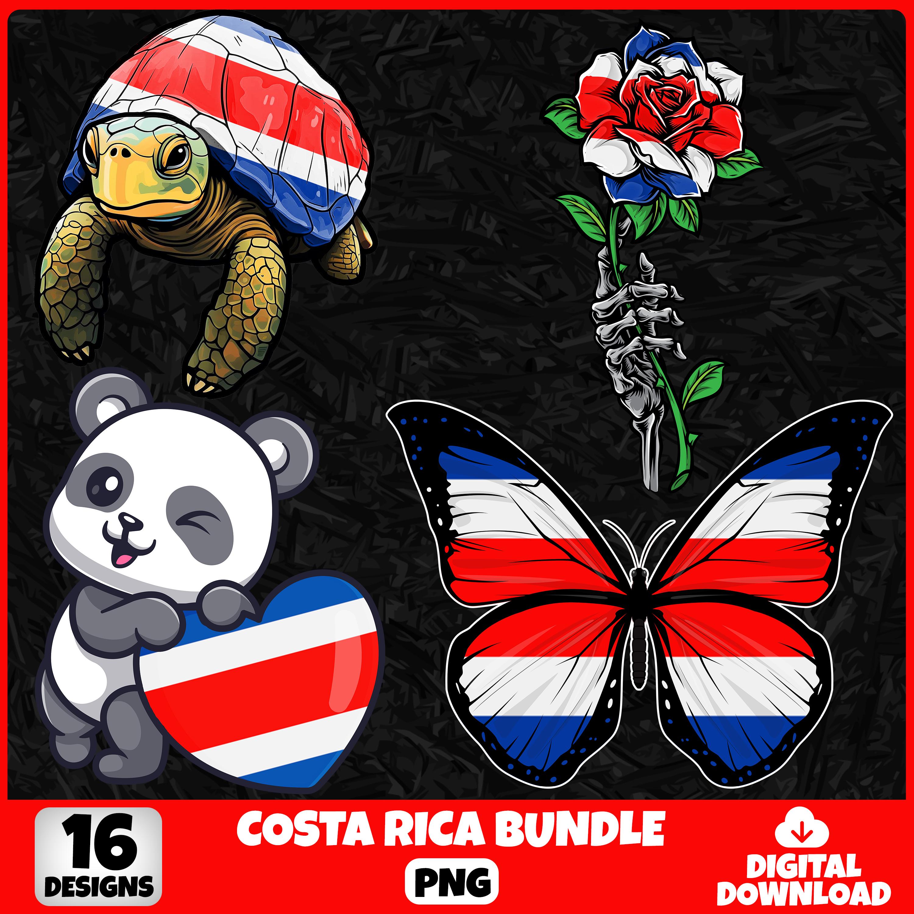 Costa Rica PNG Bundle | 16 Designs Patriotic Costa Rican | Sublimation ...
