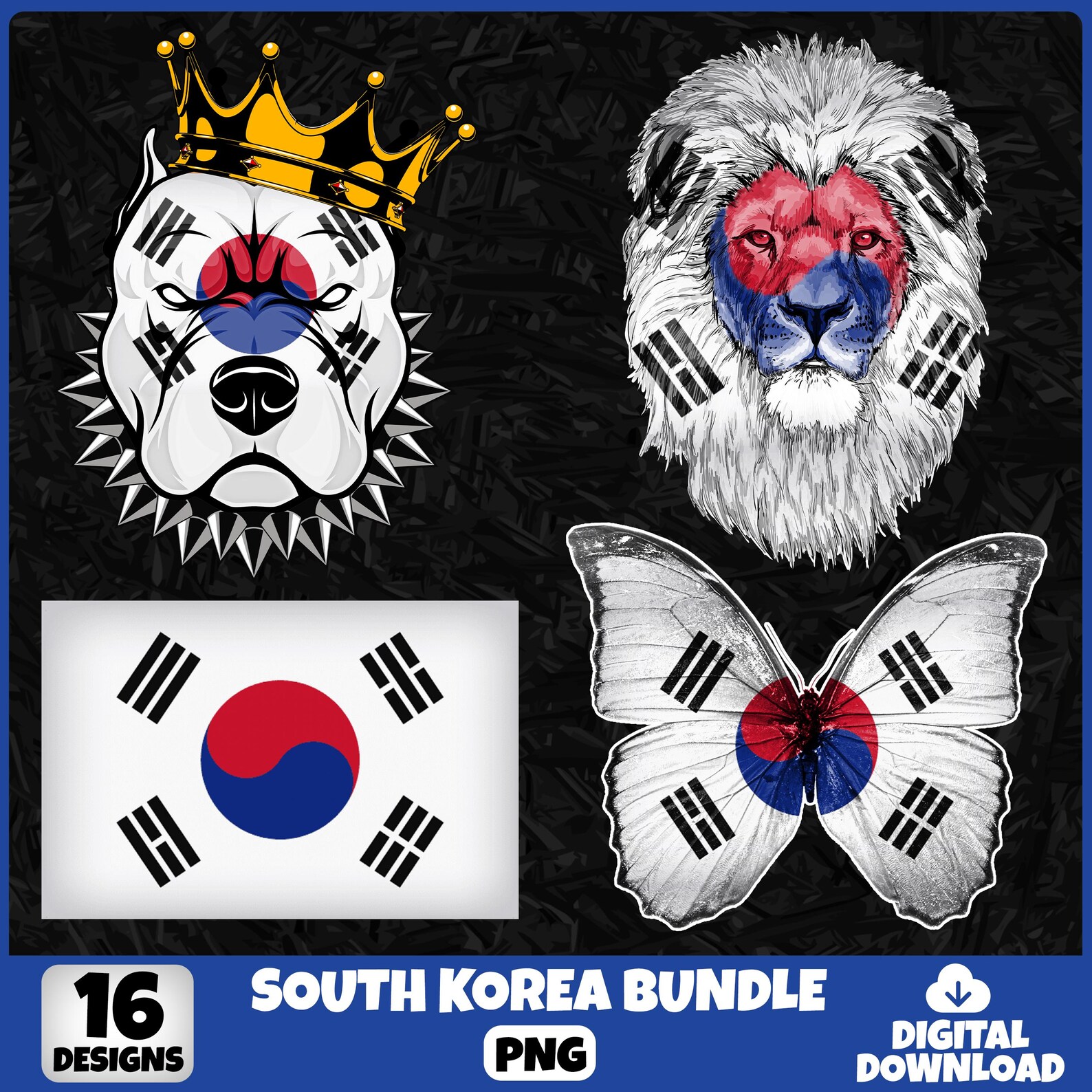 South Korea PNG Bundle | 16 Designs Patriotic South Korea | Sublimation ...