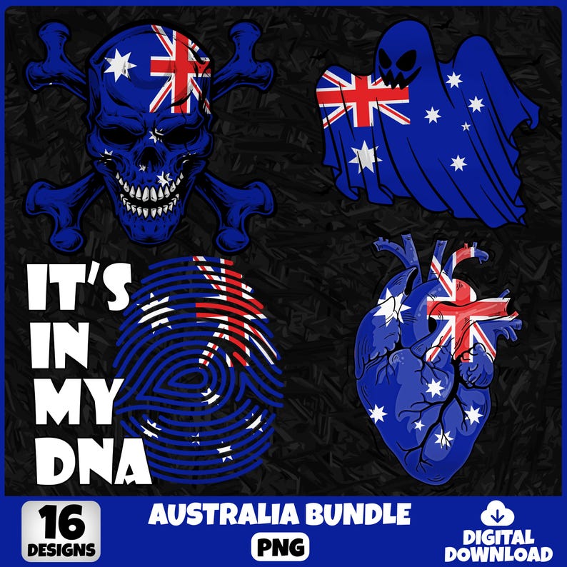 Australia PNG Bundle | 16 Designs Patriotic Australian | Sublimation ...
