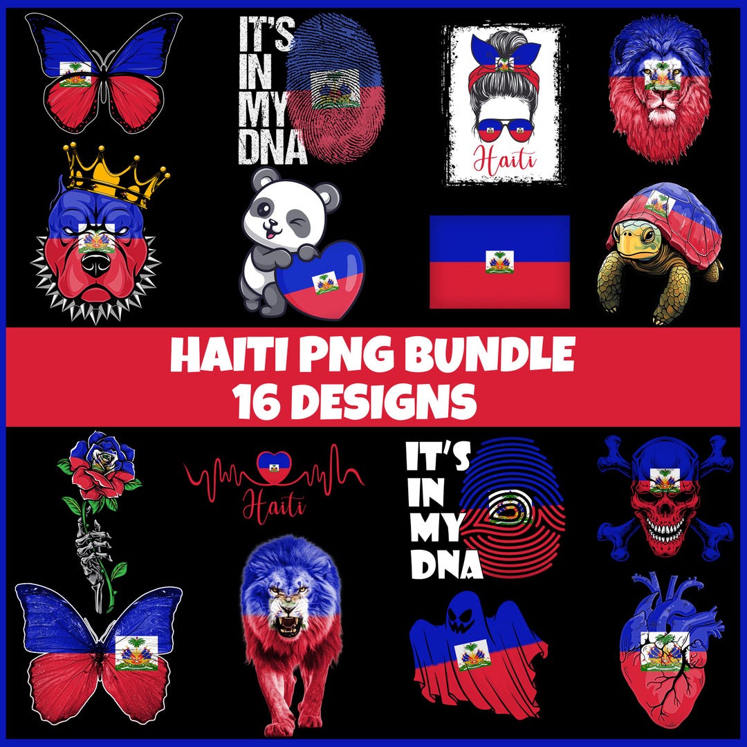 Haiti PNG Bundle | 16 Designs Patriotic Haitian | Sublimation Clipart ...