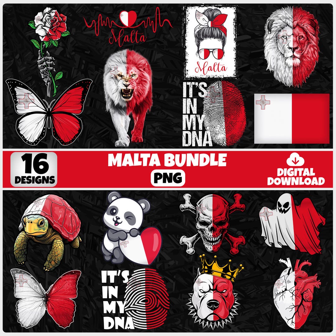 Malta PNG Bundle | 16 Designs Patriotic Maltese | Sublimation Clipart ...