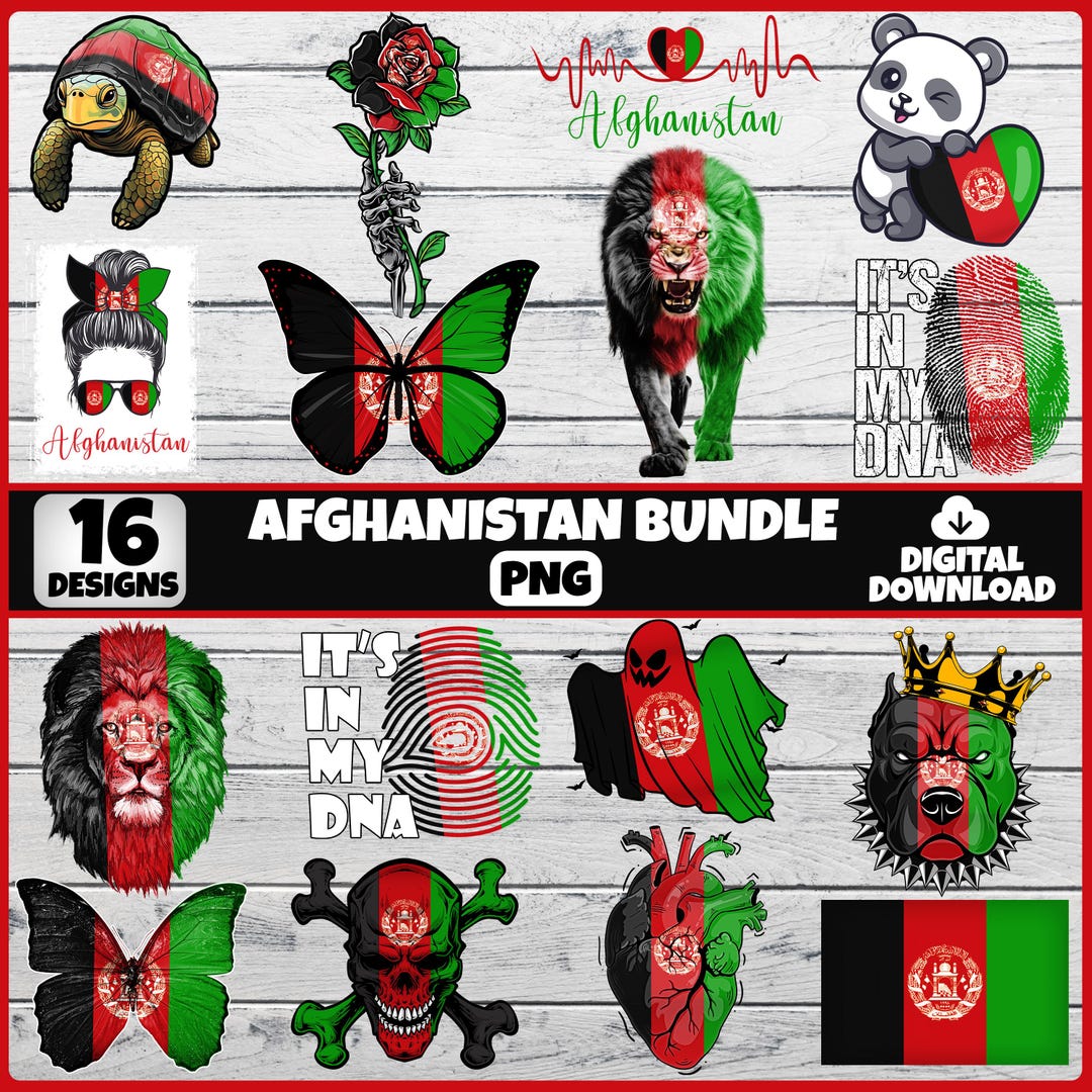 Afghanistan PNG Bundle | 16 Designs Patriotic Afghan | Sublimation ...