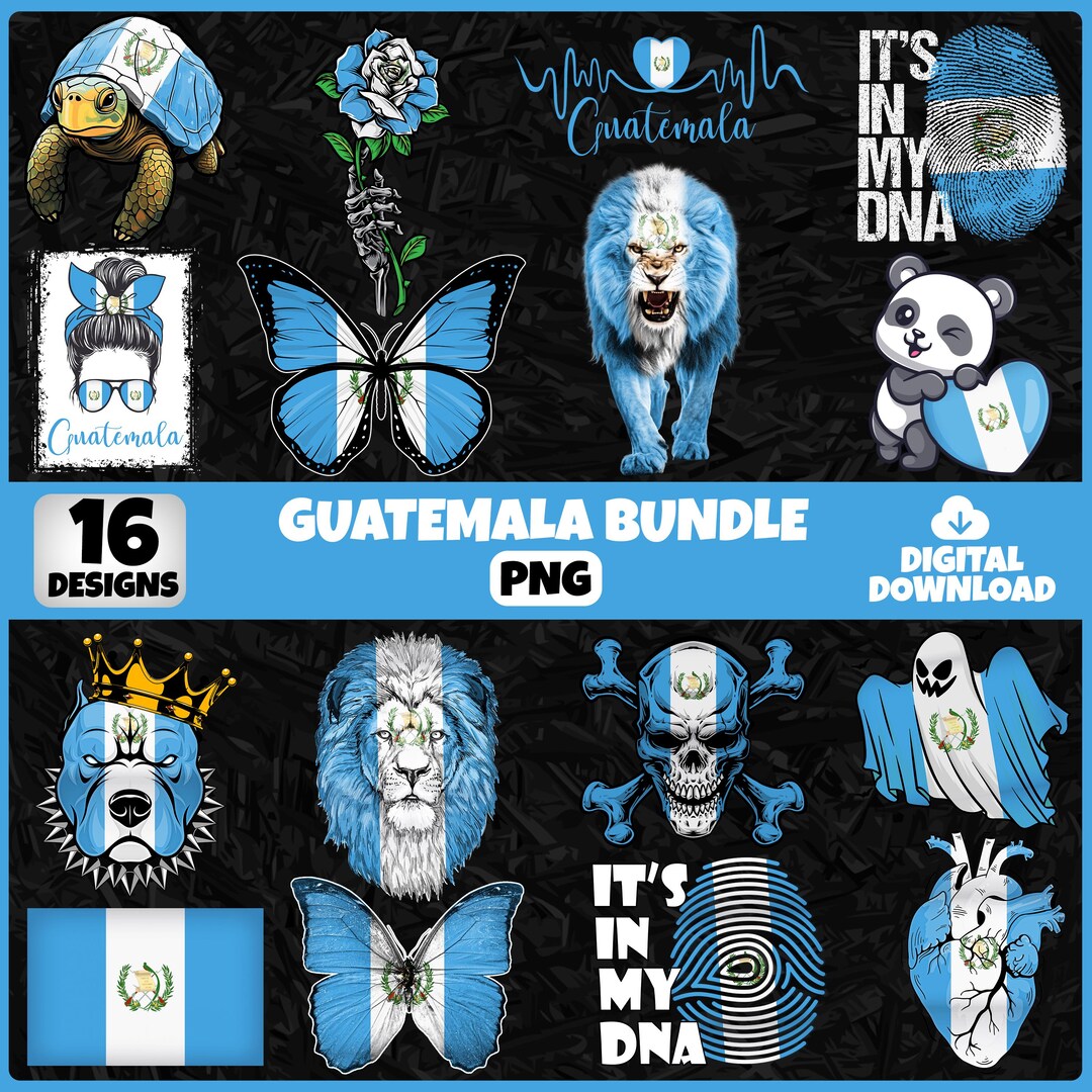 Guatemala PNG Bundle | 16 Designs Patriotic Guatemalan | Sublimation ...