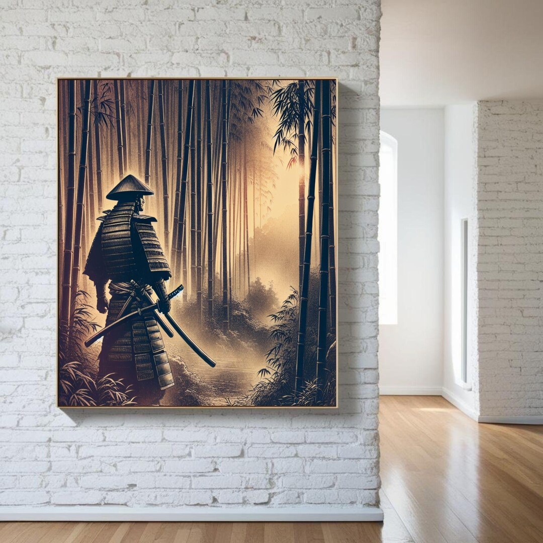 Japanese Forest Art Print – Samurai Shrine Wall Art, Ukiyo‑e Inspired ...