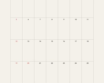 2025 Minimalist Monthly Planner | Simple Calendar Printable PDF ...