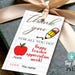 Fillable Teacher Thank You Gift Tags: Printable Favor Labels (digital ...