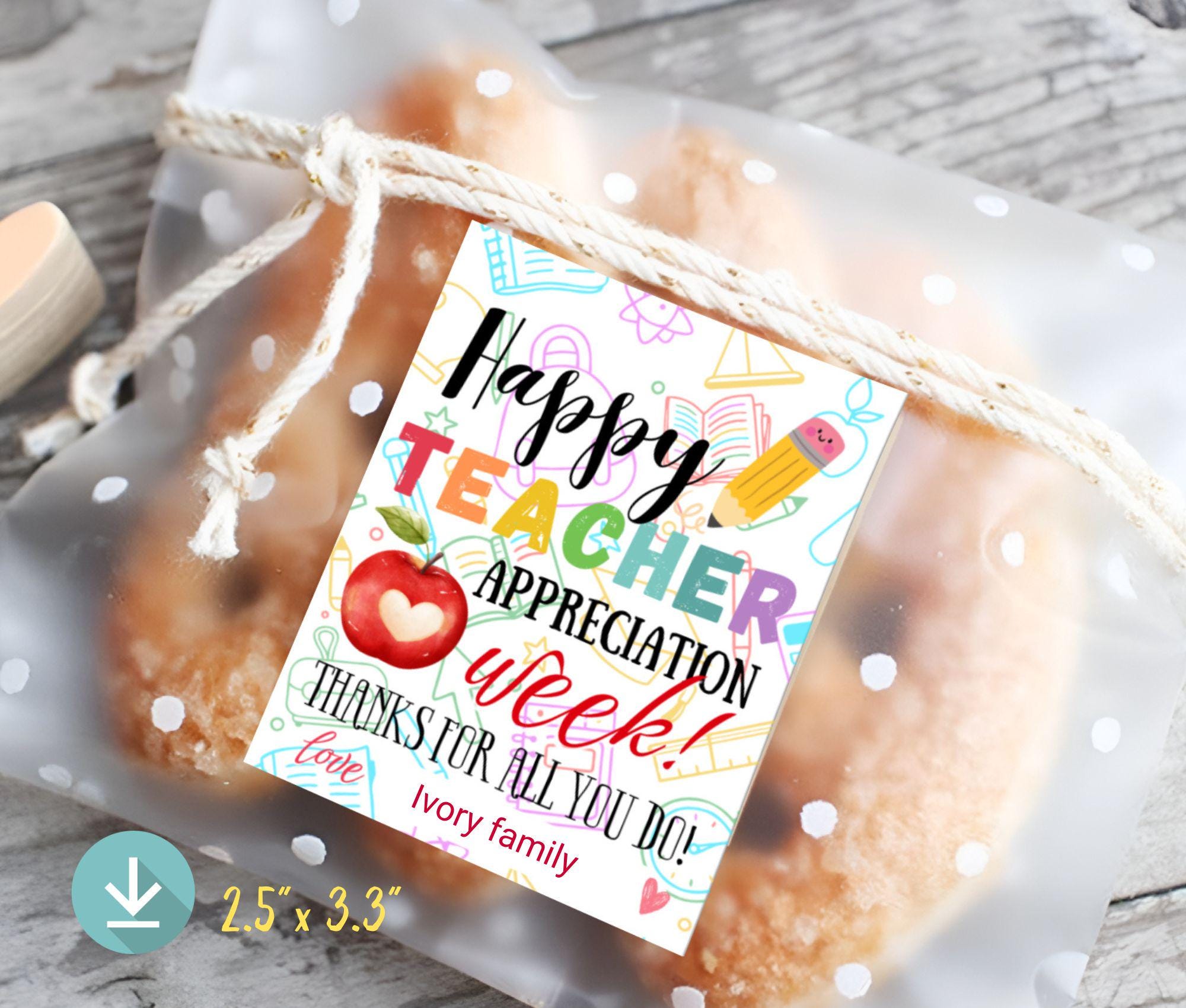 Fillable Teacher Appreciation Gift Tags: Printable Thank You Labels ...