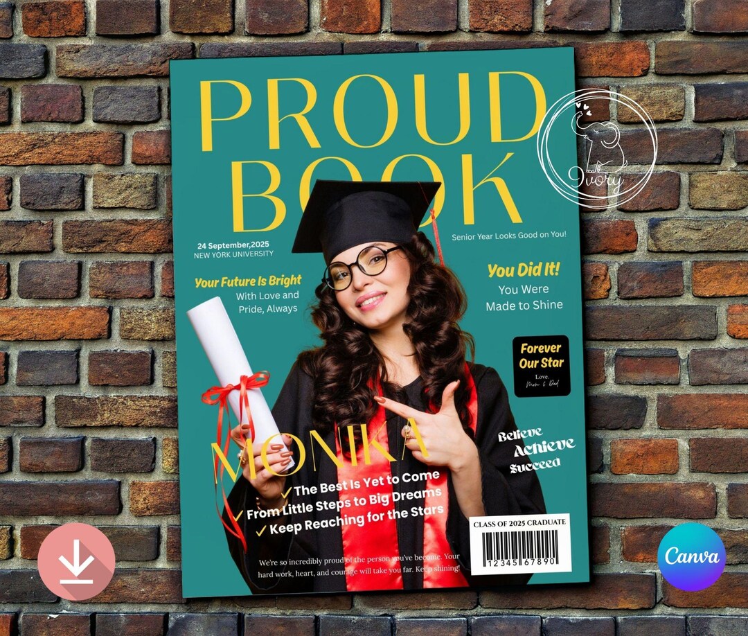 Editable Magazine Cover Yearbook Ad Template, Senior Yearbook Ad High ...