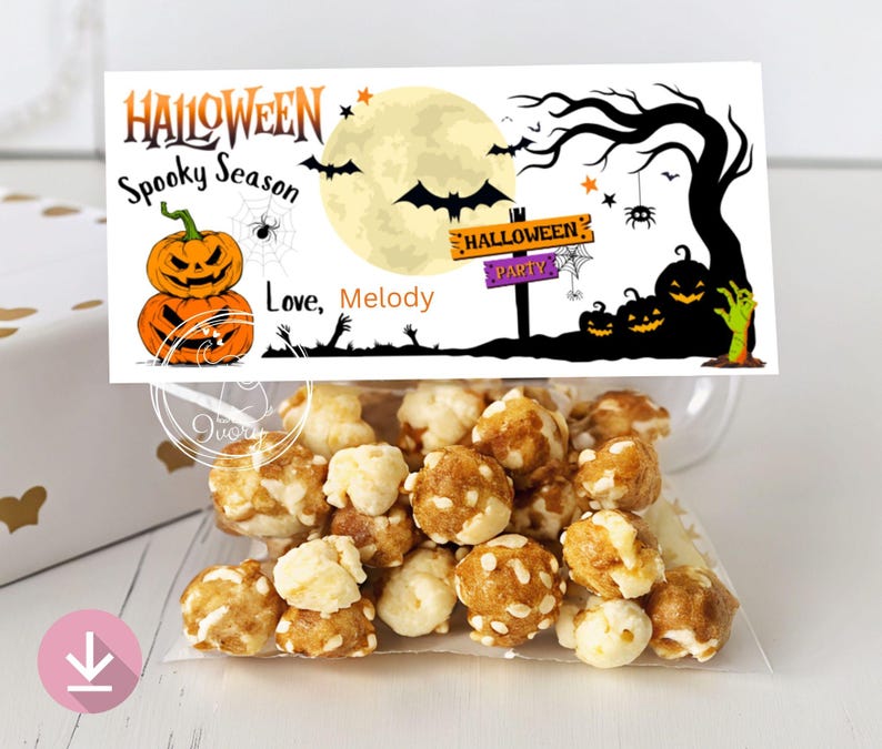 Halloween Treat Bag Toppers: Spooky Party Favors (fillable PDF Download) - Etsy
