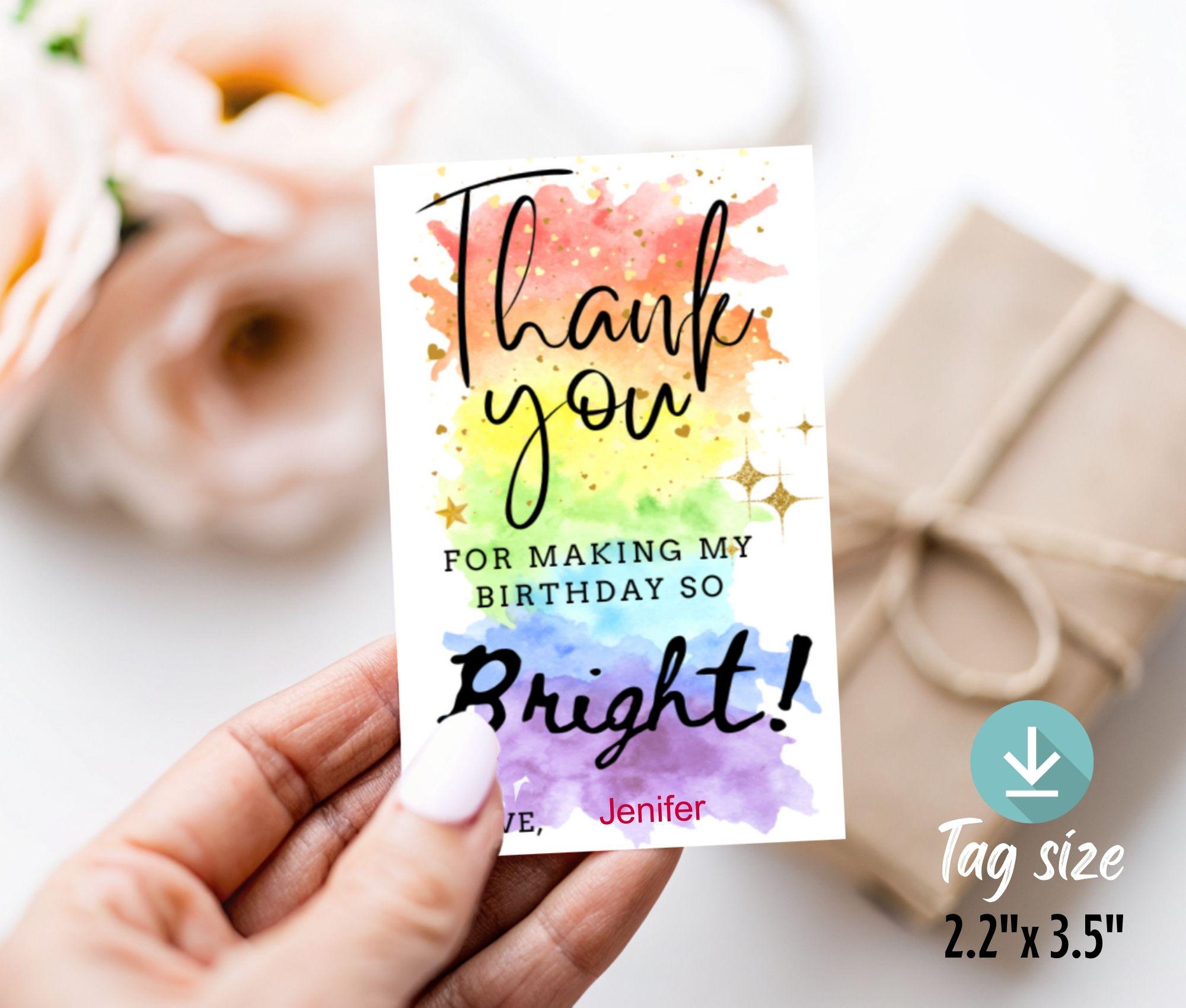 Fillable Happy Birthday Gift Tags: Printable Favor Labels (editable PDF ...