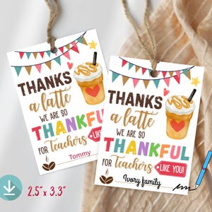 Teacher Thank You Tags Pdf Fillable TEACHER Appreciation Gift Tag ...