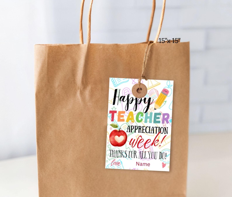 Fillable Teacher Appreciation Gift Tags: Printable Thank You Labels ...