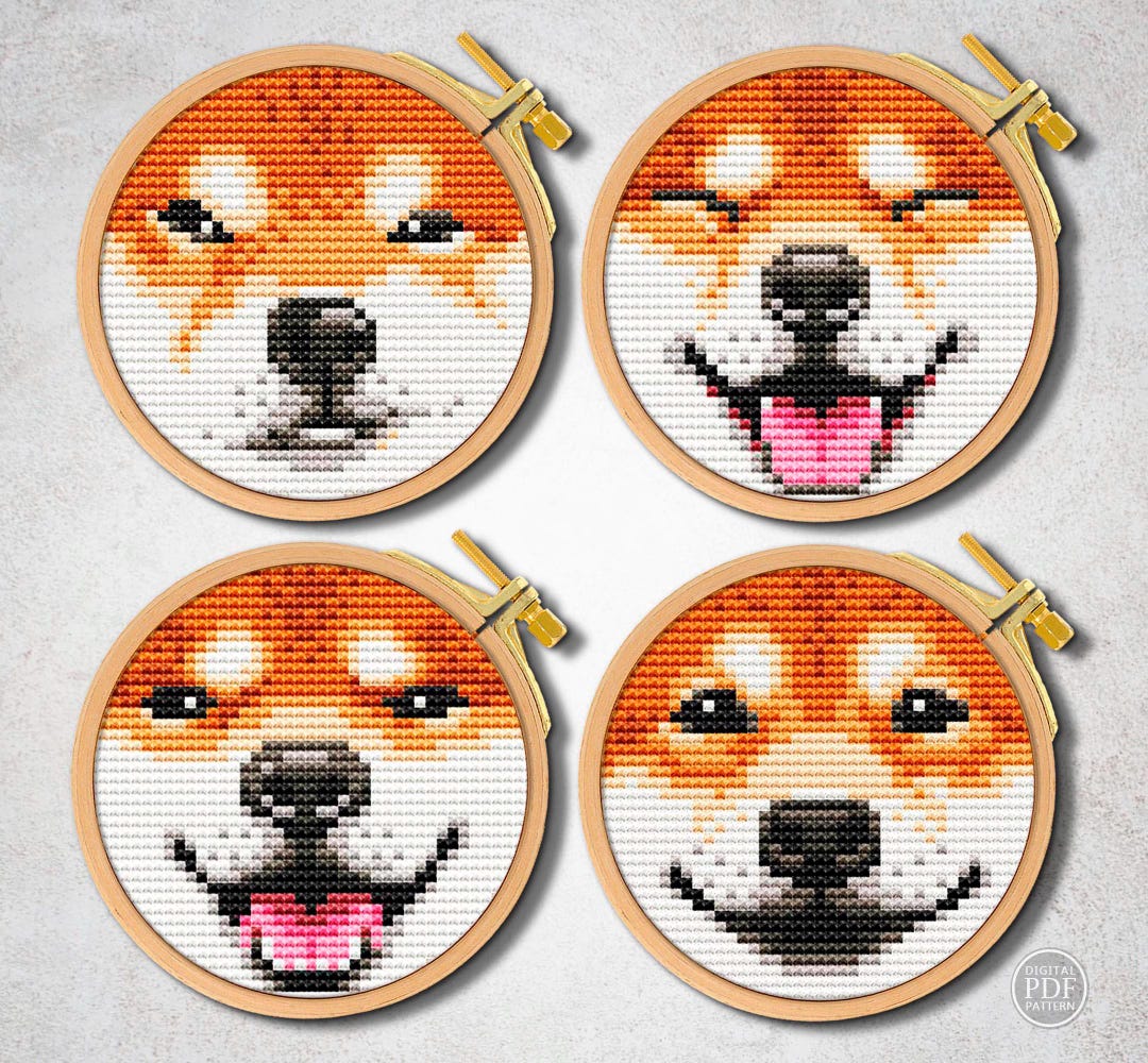 Dogs Cross Stitch Pattern PDF Pets Cross Stitch Chart Shiba Inu Xstitch ...