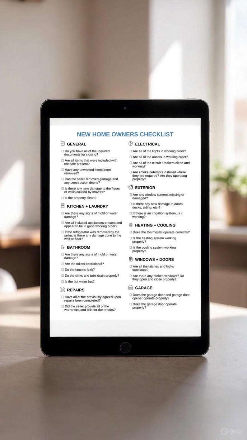 New Homeowners Checklist | Printable | Moving in | PDF Download - Etsy
