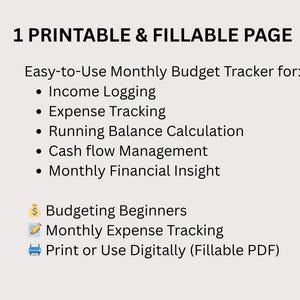 Printable Budget Tracker Sheet | Clear Income & Expense Management ...