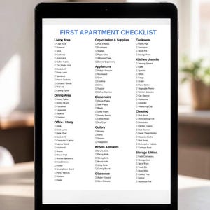 First Apartment Checklist Printable | Move-in Essentials PDF | New Home ...