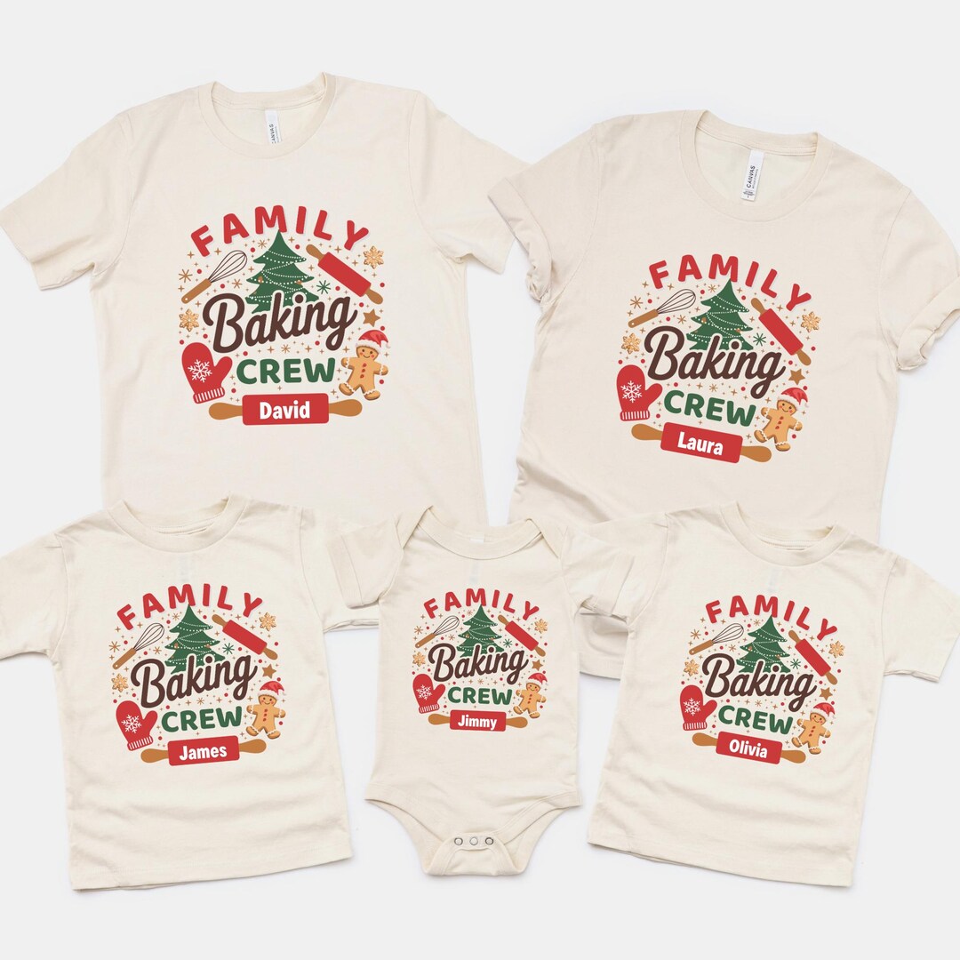 Personalized Family Baking Crew Shirt, Christmas Kitchen Baking Shirt ...