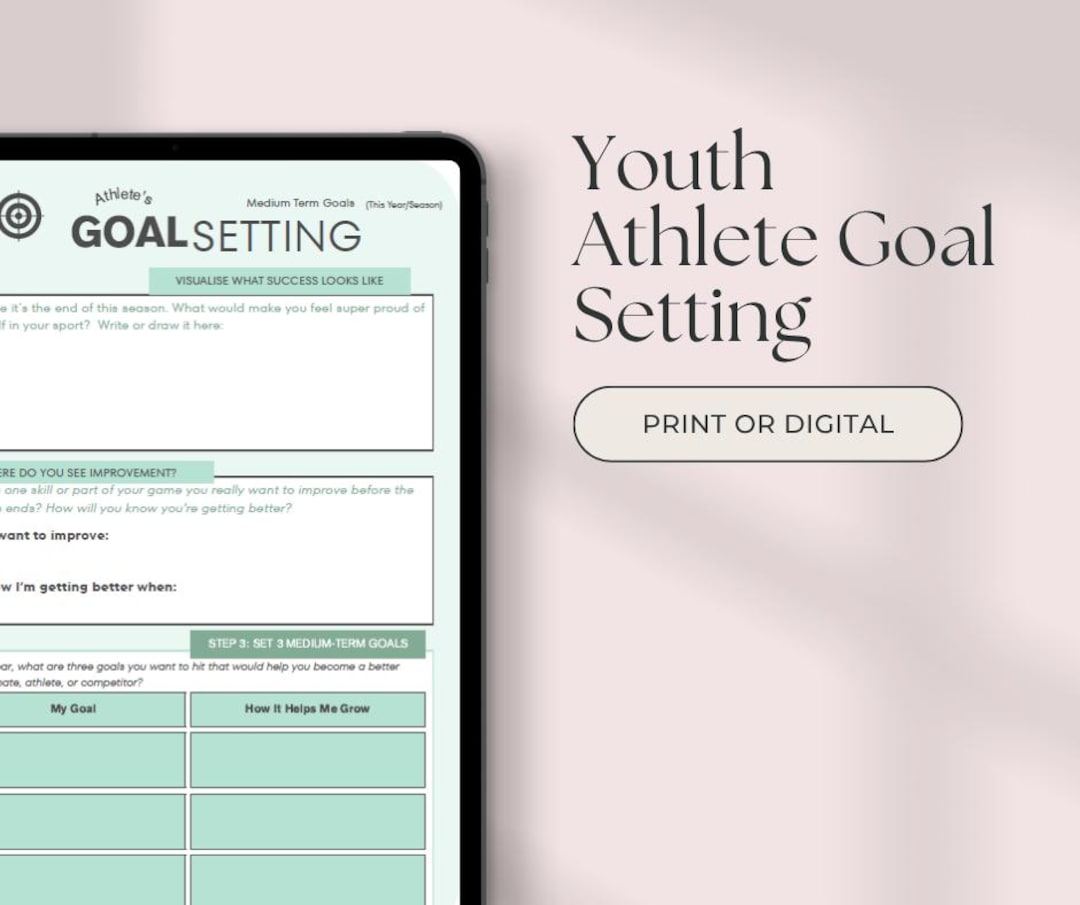 Junior Athlete Goal Setting Worksheet Digital or Pintable - Etsy