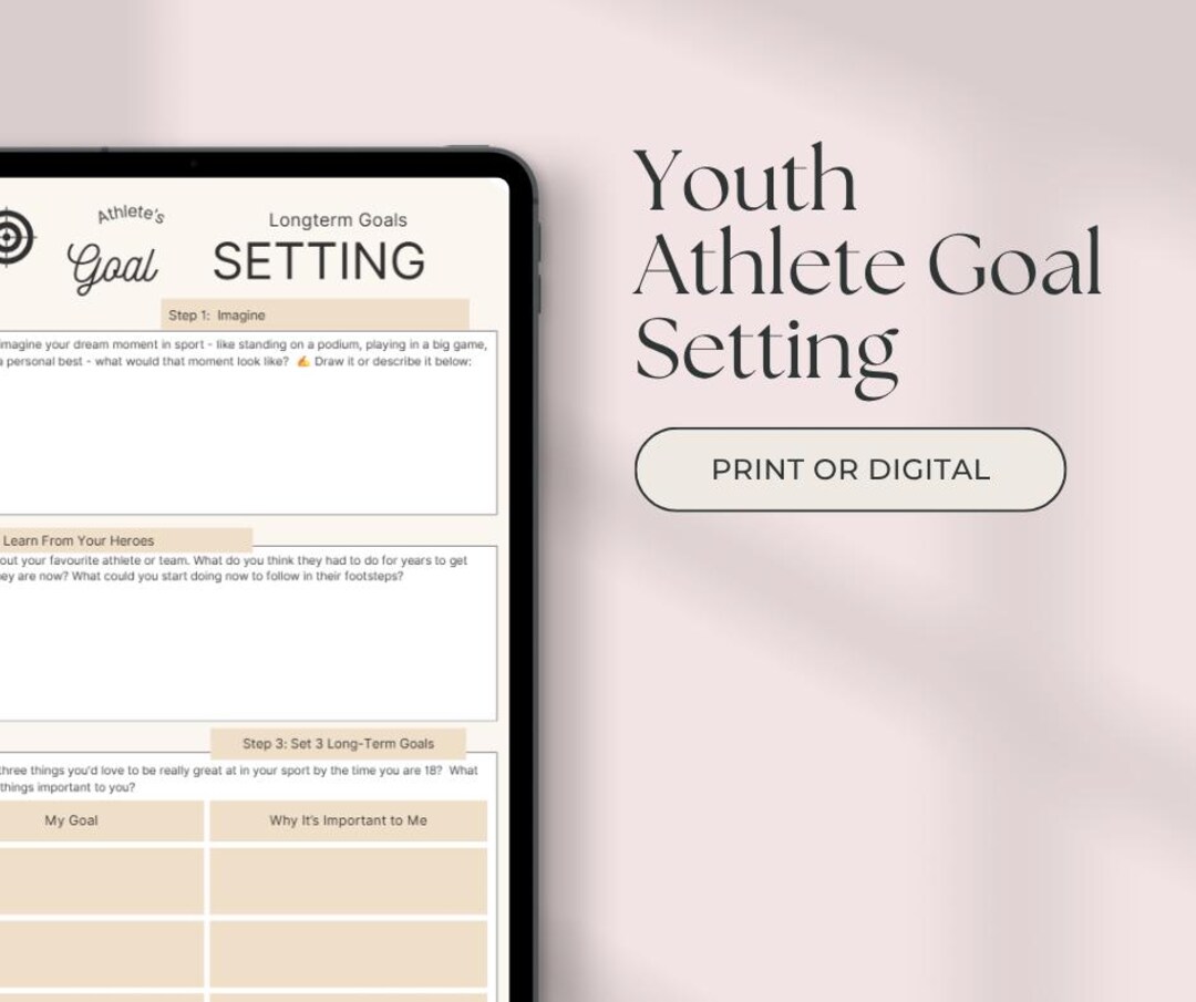 Junior Athlete Goal Setting Worksheet Digital or Pintable - Etsy