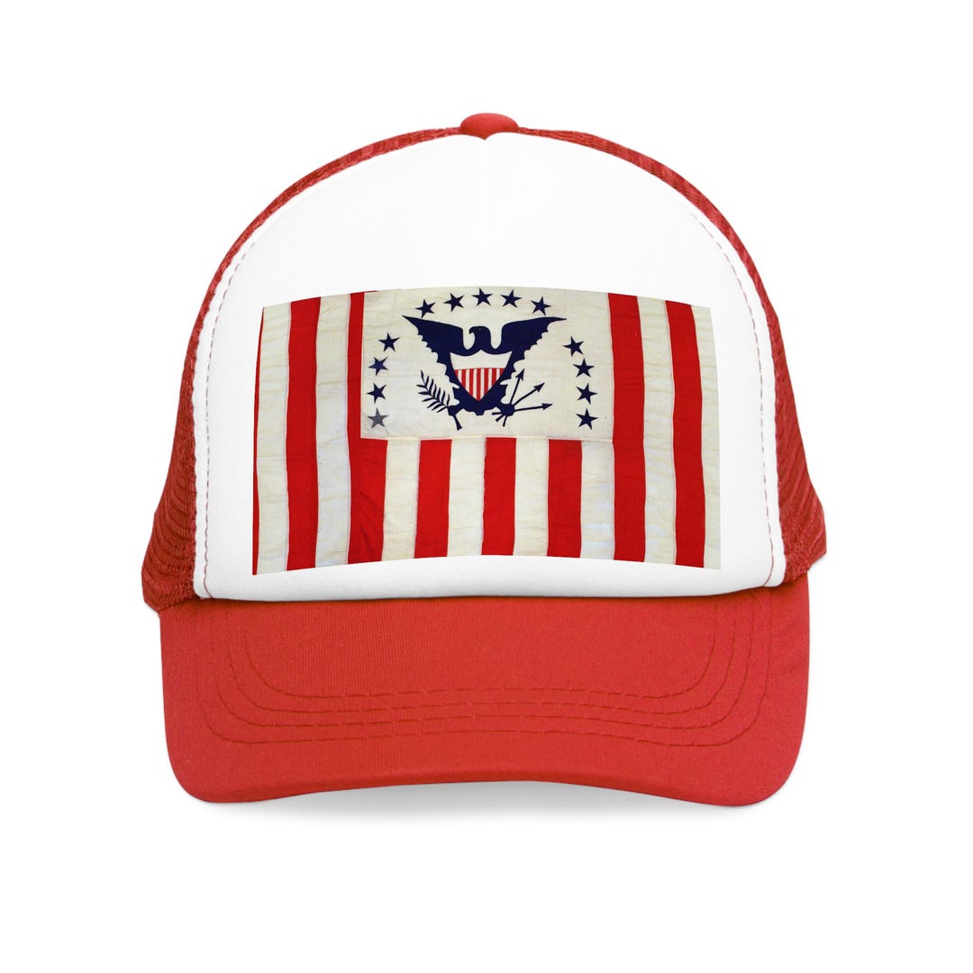 Patriotic Eagle Shield Mesh Cap, Red, White and Blue Hat, Americana ...