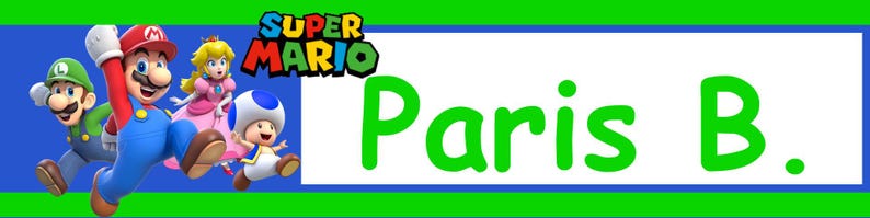 Customizable Mario Name Tag - Etsy