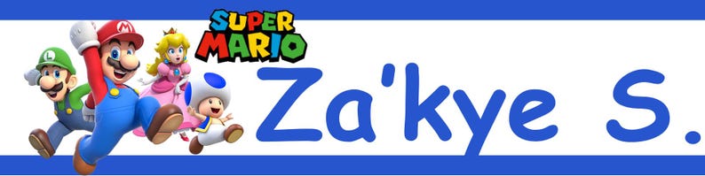 Customizable Mario Name Tag - Etsy